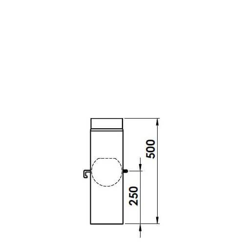 Suitsutoru Siiber/pöördklapp PARKANEX D180mm 0,5m - Kaminakoda